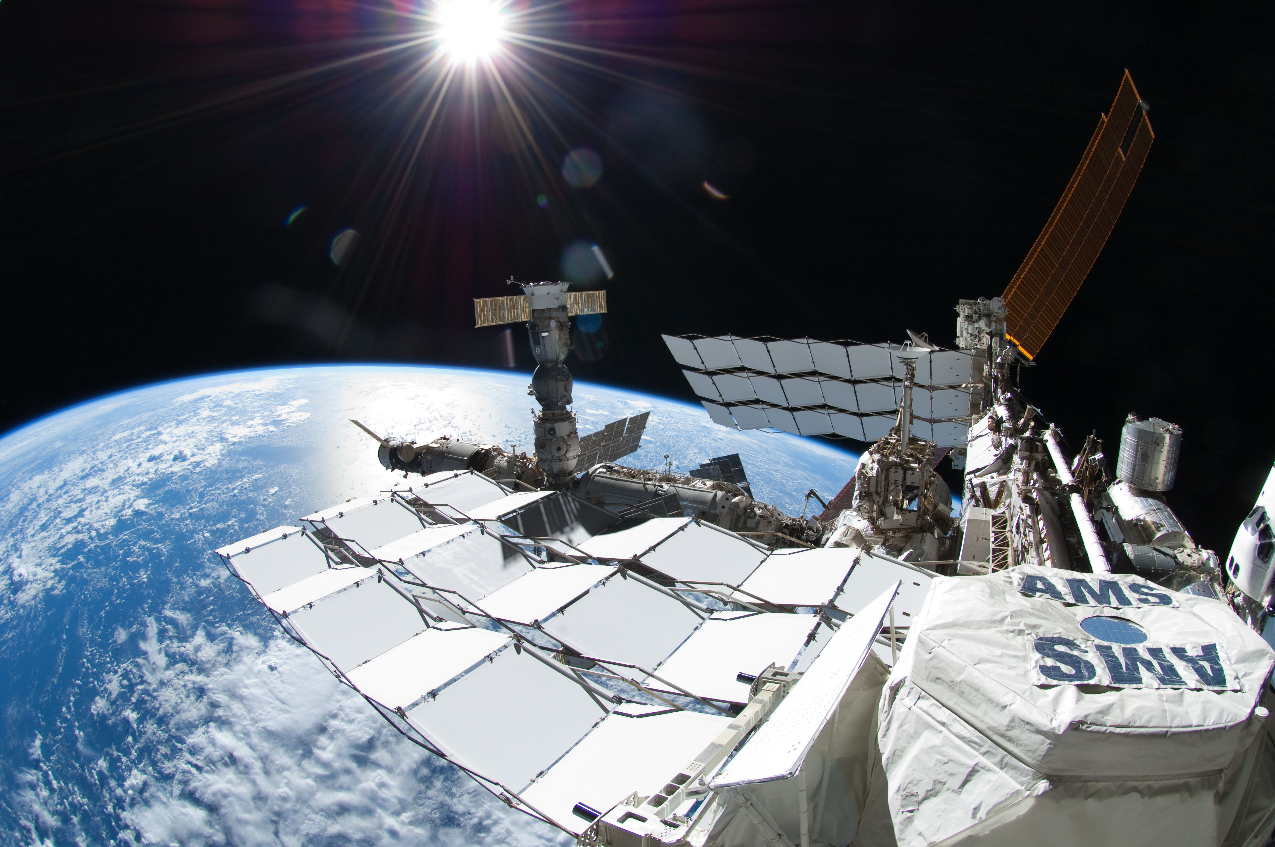 Show EXIF Data Share this media: Exterior view of ISS taken with a ...